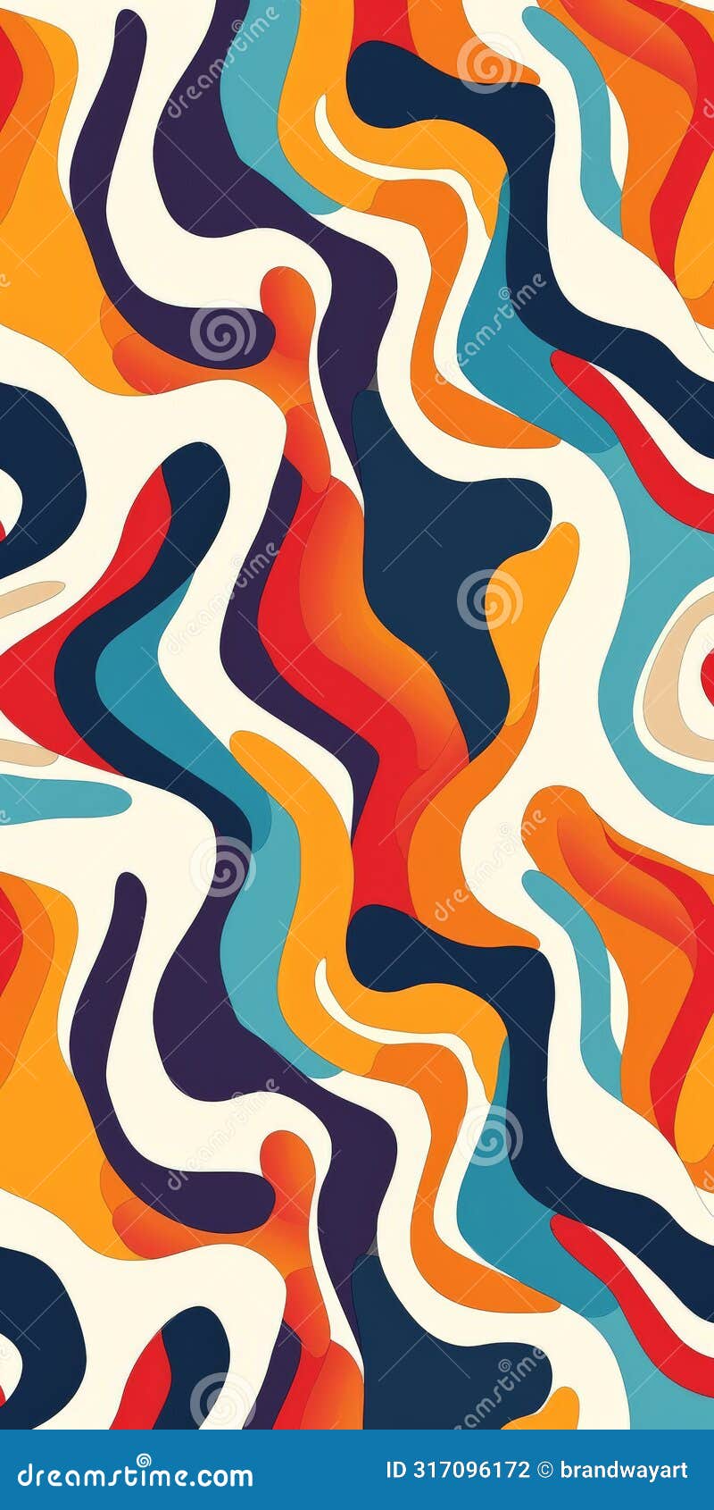 Vibrant Colorful Pattern with Wavy Lines Stock Illustration ...