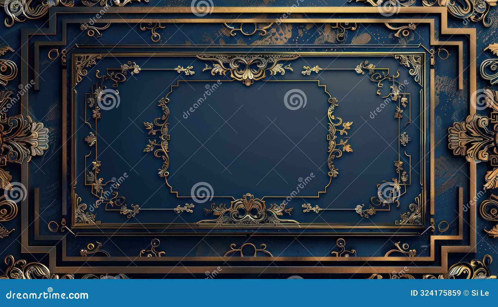 Oriental Style Horizontal Border with Subtle Gold Frame for Web ...