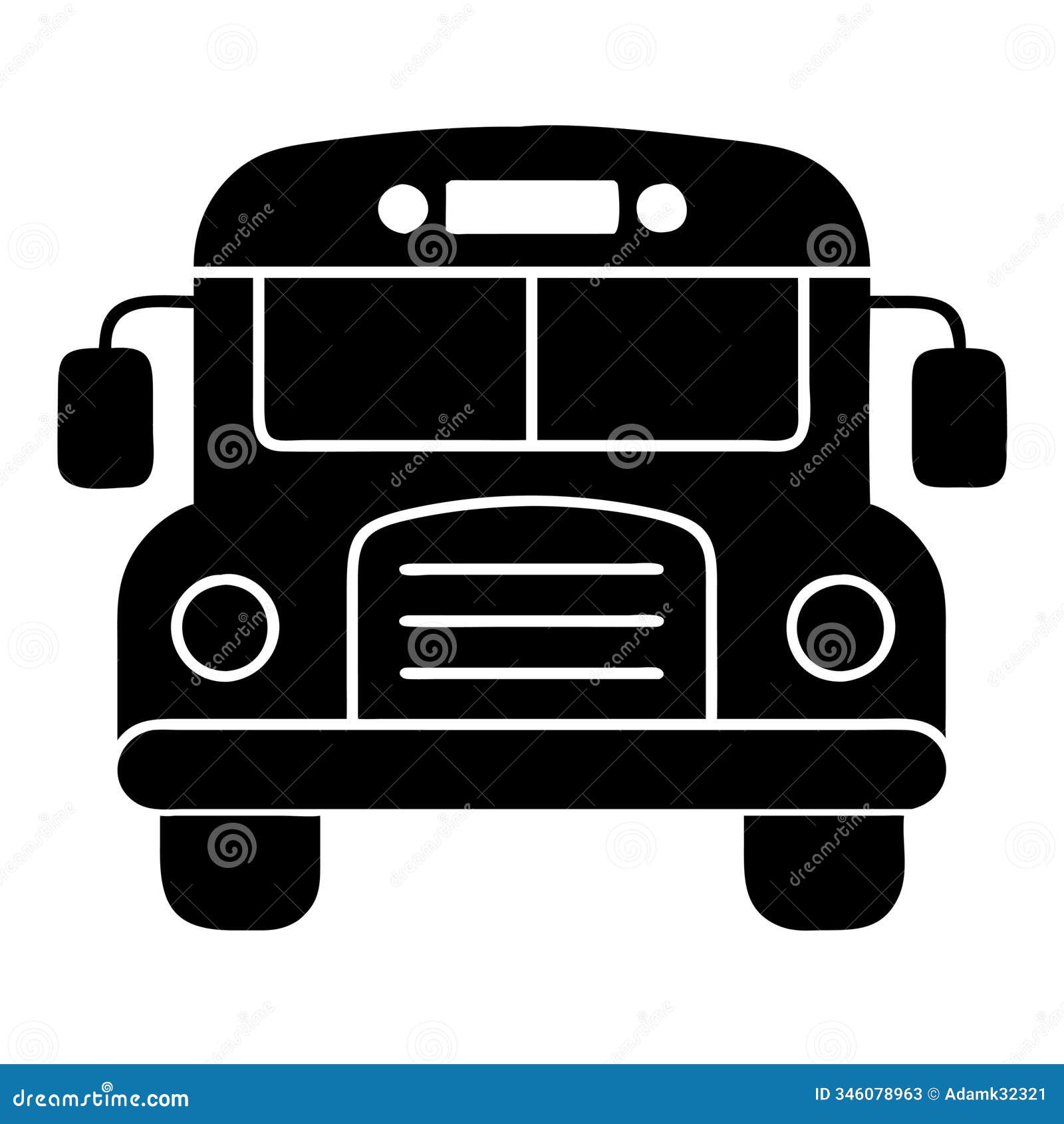 School Bus Front View Vector Illustration for Educational and ...