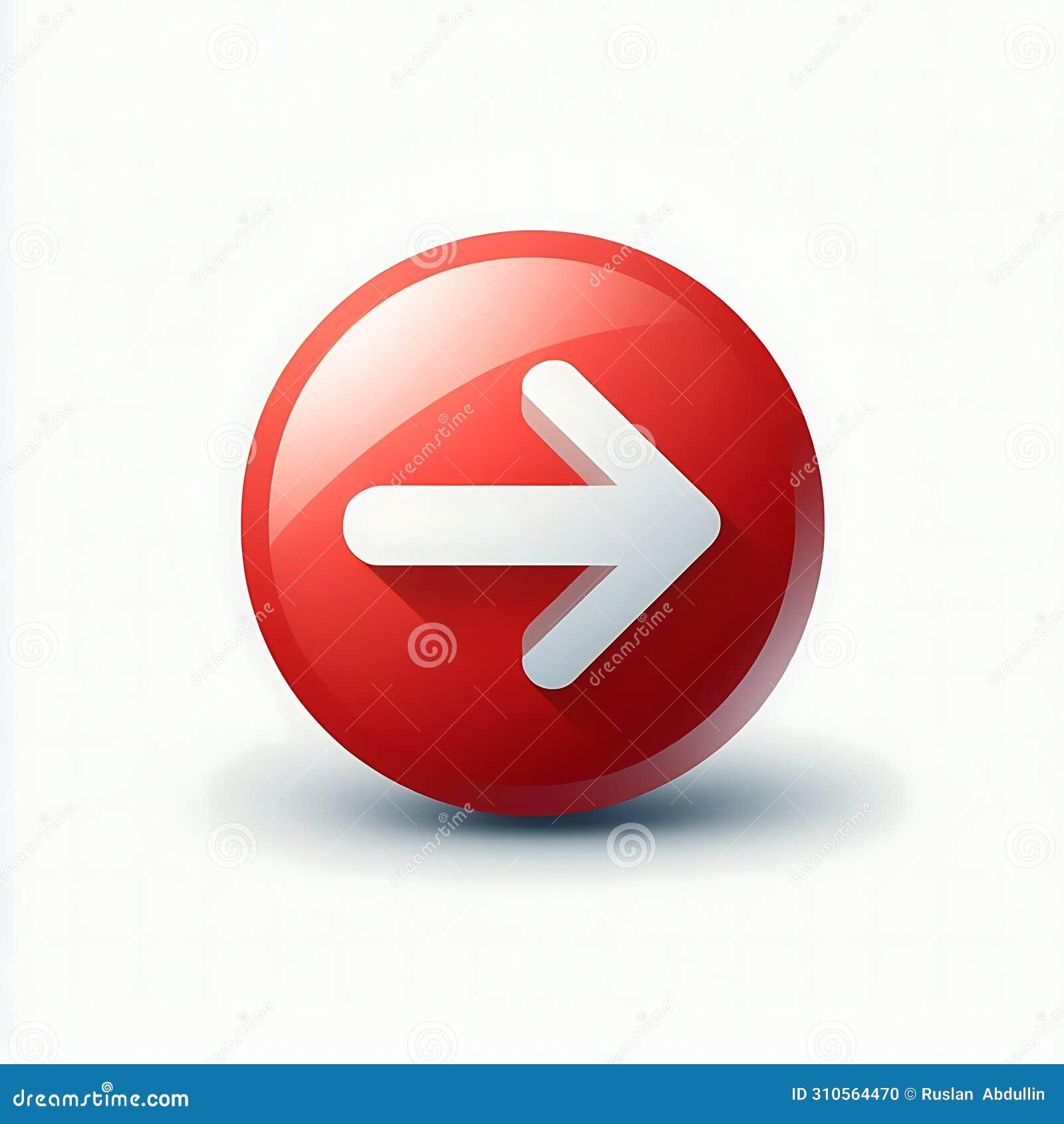 Glossy Red Circular Arrow Icon Stock Illustration - Illustration of ...