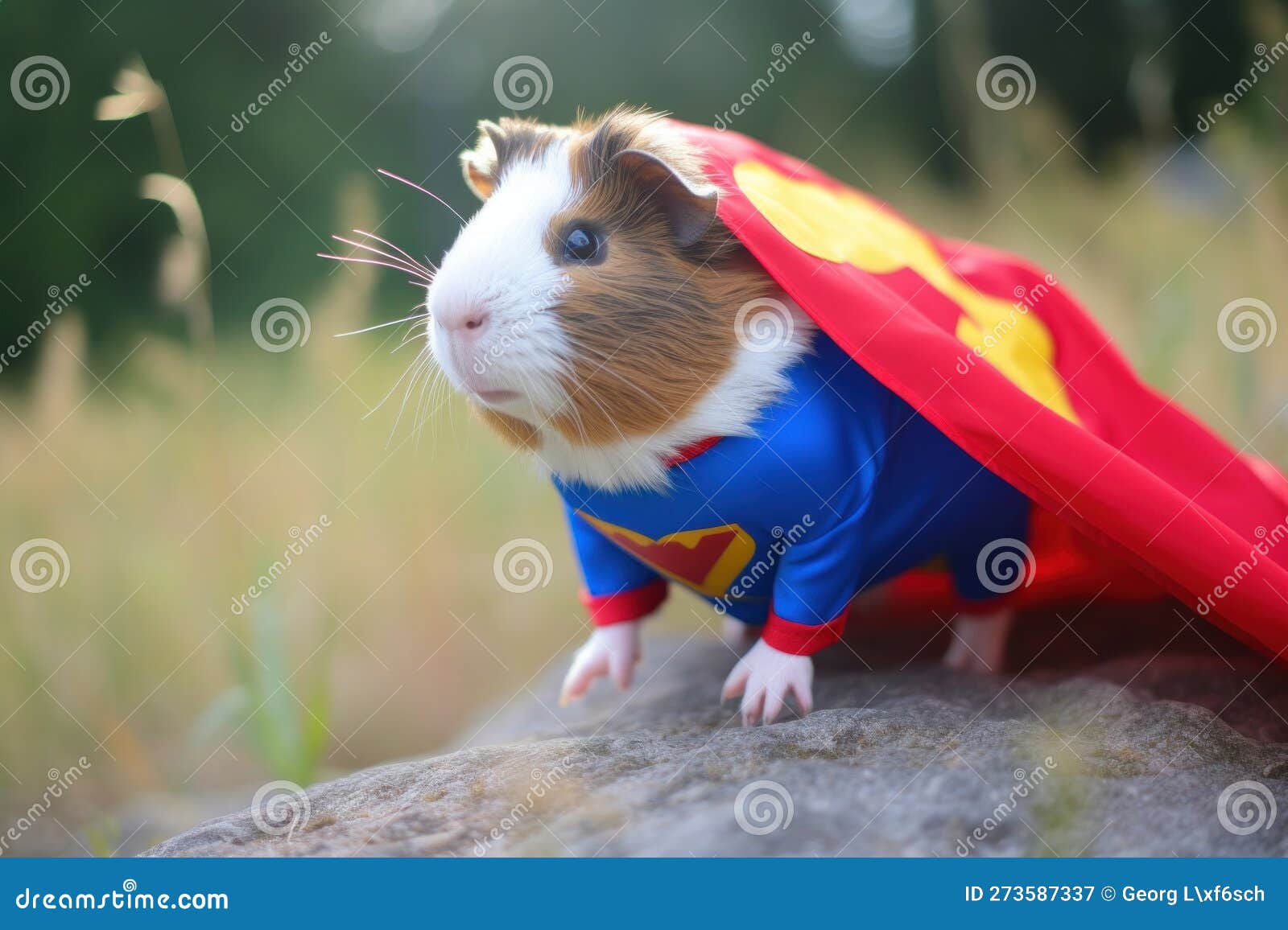 Superhero Guinea Pig in Action Stock Illustration - Illustration of ...