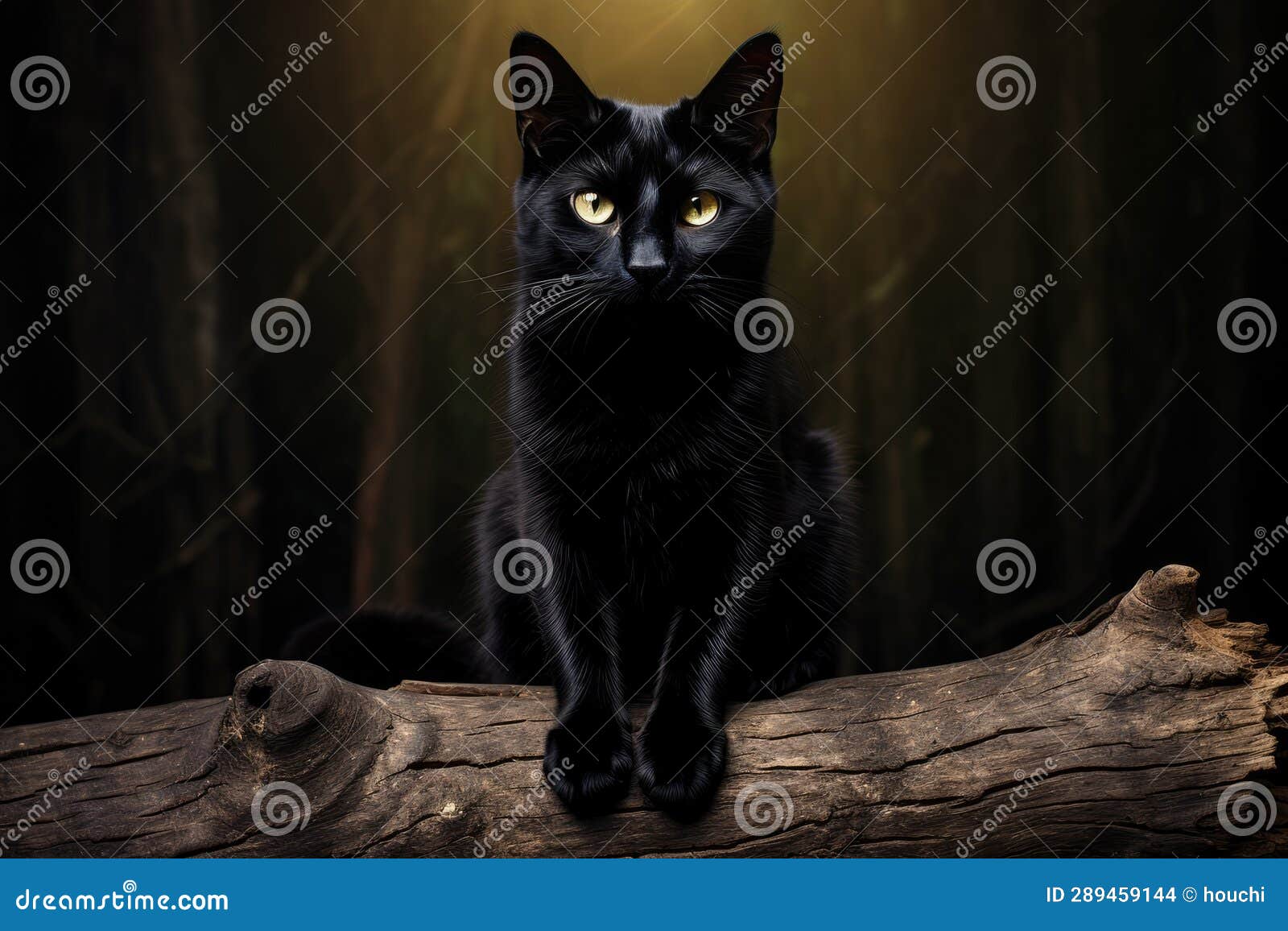 A Spooky Black Cat in Halloween Stock Illustration - Illustration of ...