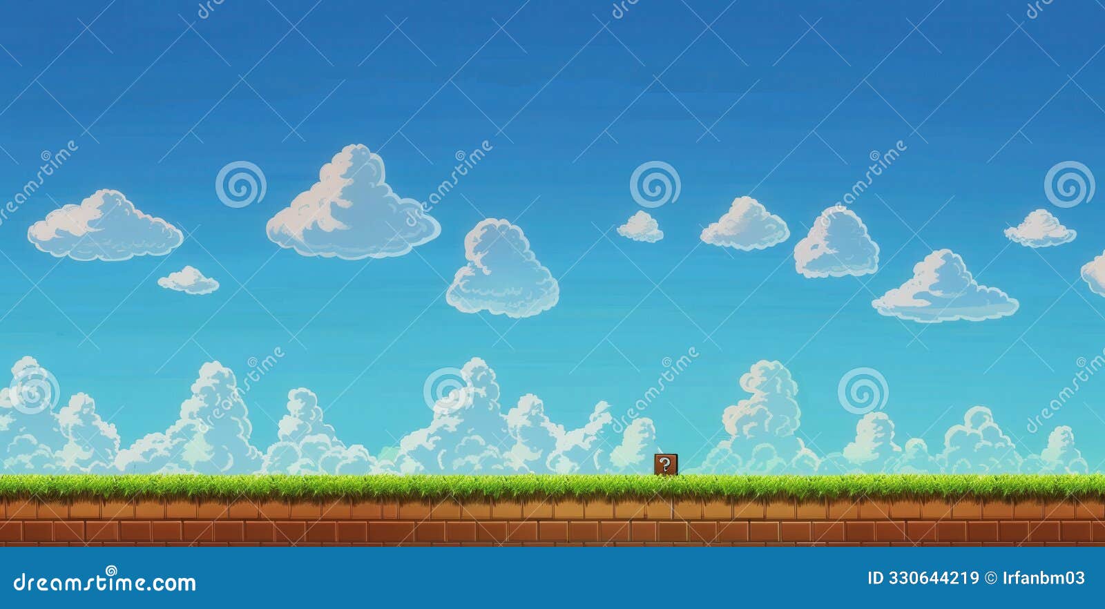 Retro Super Mario Bros. Inspired Background. High Detailed Gaming Theme ...