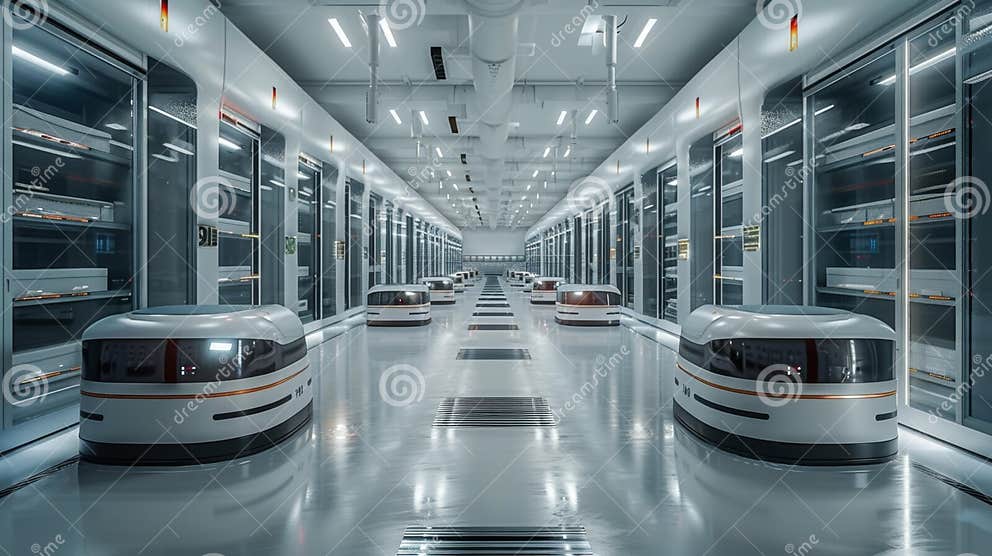High-Tech Warehouse with Automated Robots - Generative AI Stock Photo ... High-Tech Warehouse with Automated Robots - Generative AI Stock Photo ...