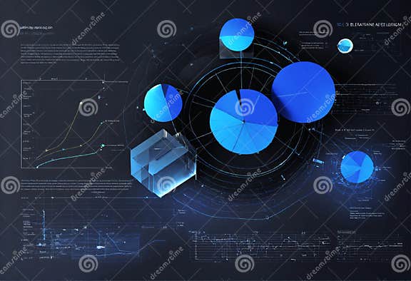 Complex Data Visualization with 3D Elements Stock Illustration ...