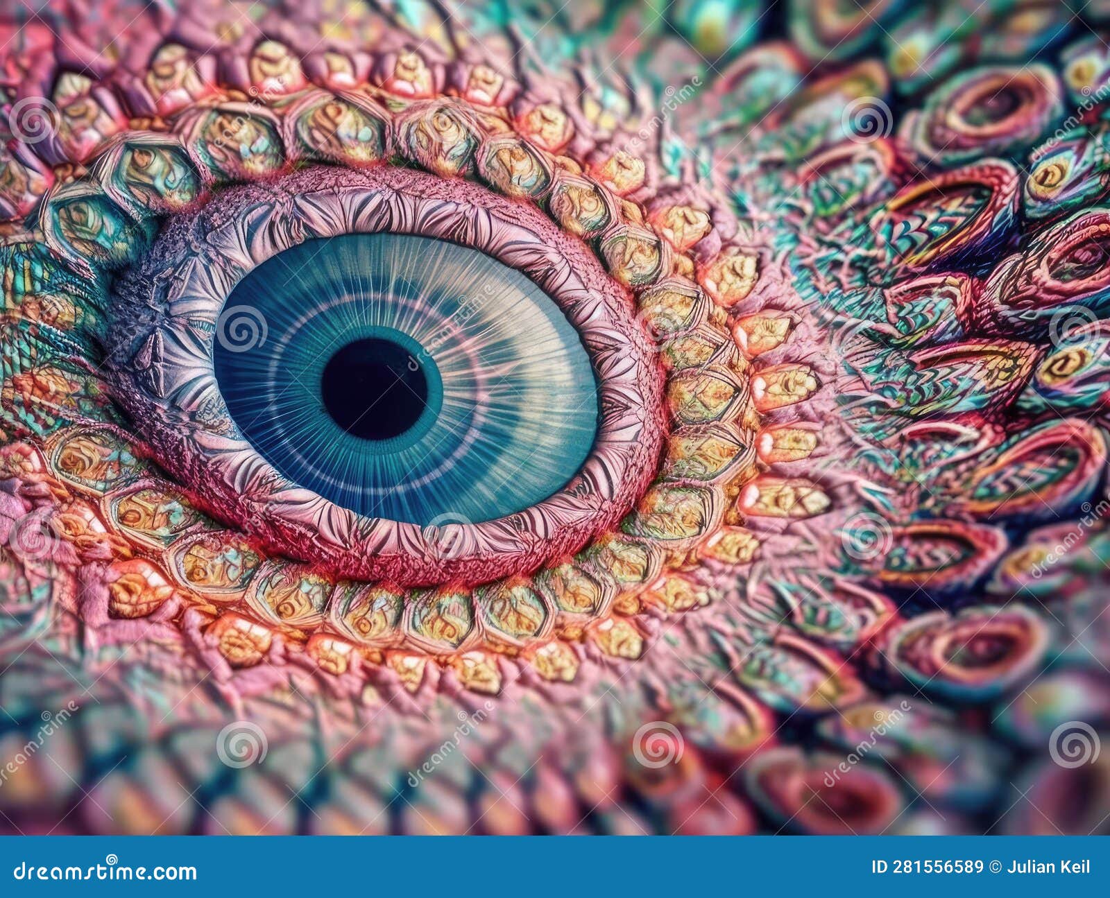 Psychedelic Pastels with Mesmerizing Eye Patterns Stock Illustration ...