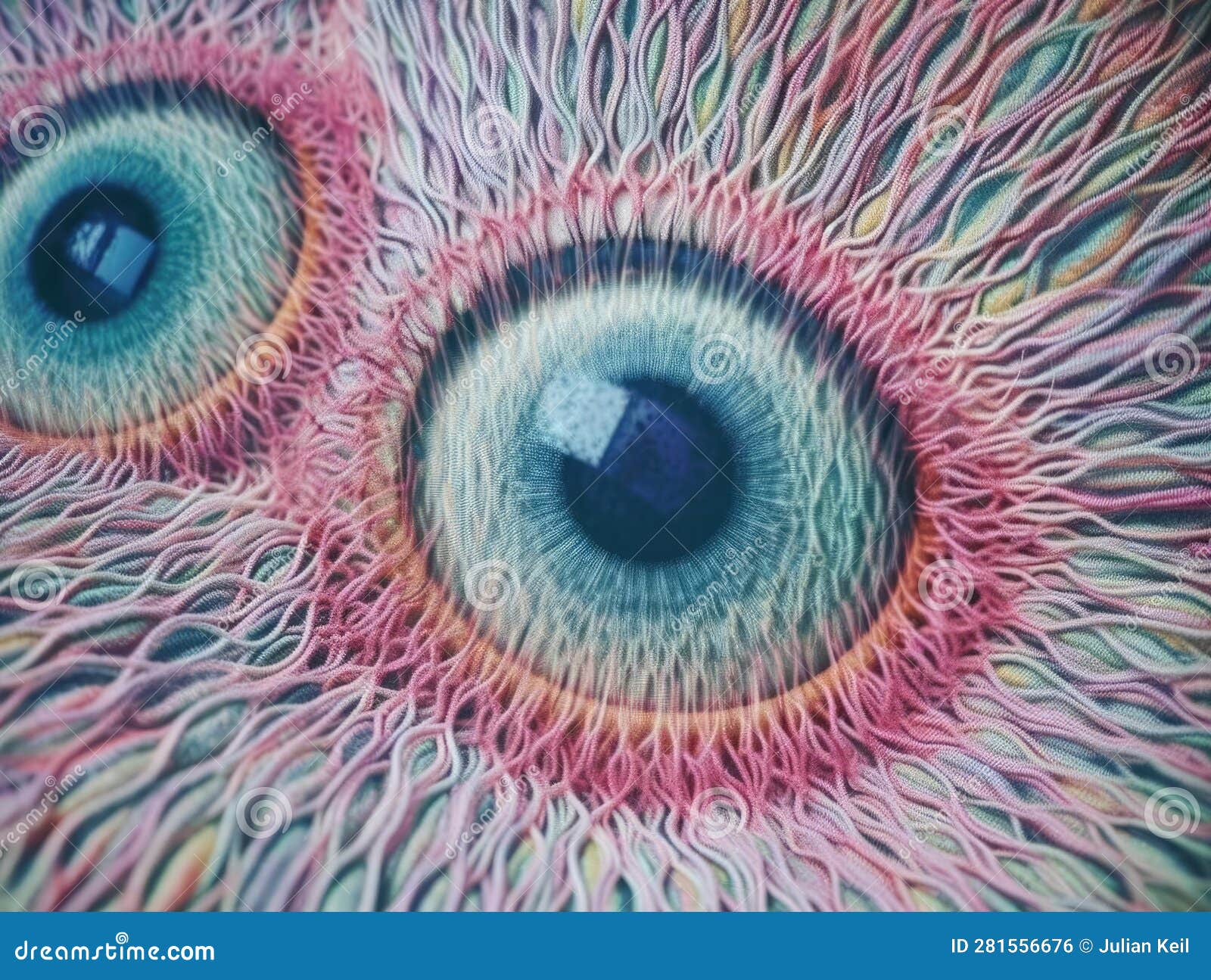 Psychedelic Pastels with Mesmerizing Eye Patterns Stock Illustration ...