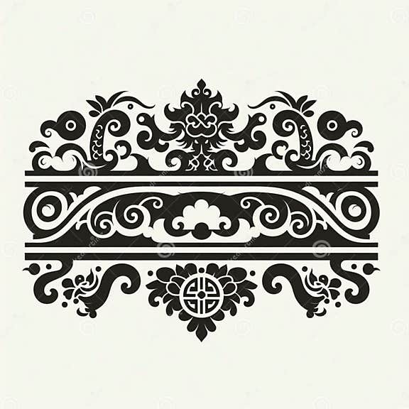 Traditional Chinese Floral Patterns Design Elements Stock Illustration ...
