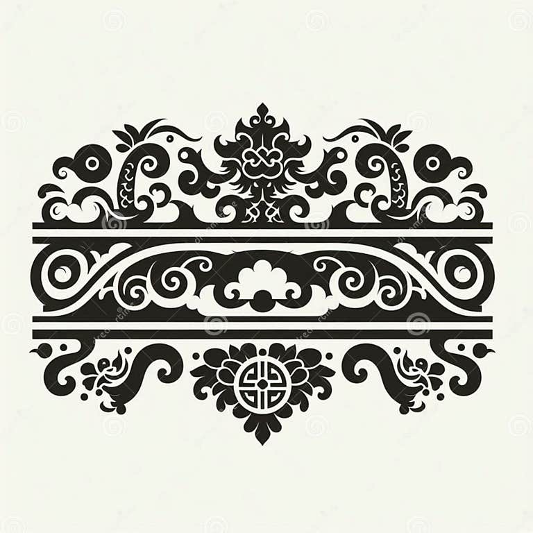 Traditional Chinese Floral Patterns Design Elements Stock Illustration ...