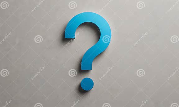 Blue Question Mark with Smaller Blue Dot Below it is Centered Against ...