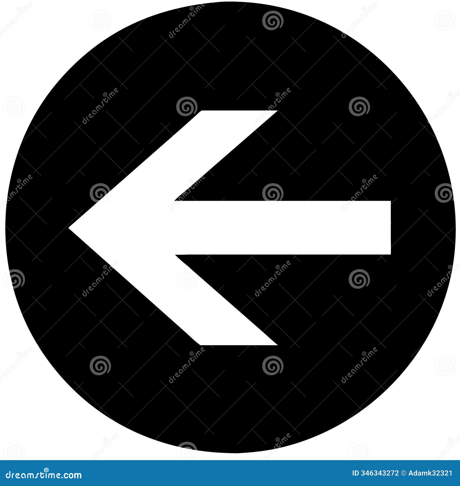 Left Arrow Symbol Vector Black Circle Directional Sign Design Element ...