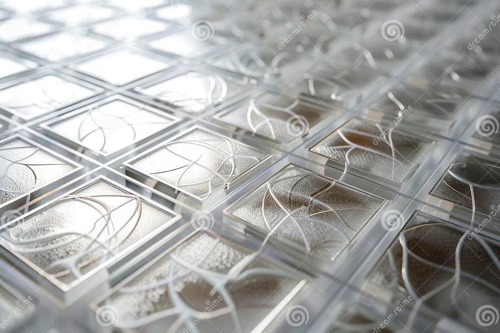 Close-up View of a Silicon Wafer with Intricate Patterns Stock Image ...