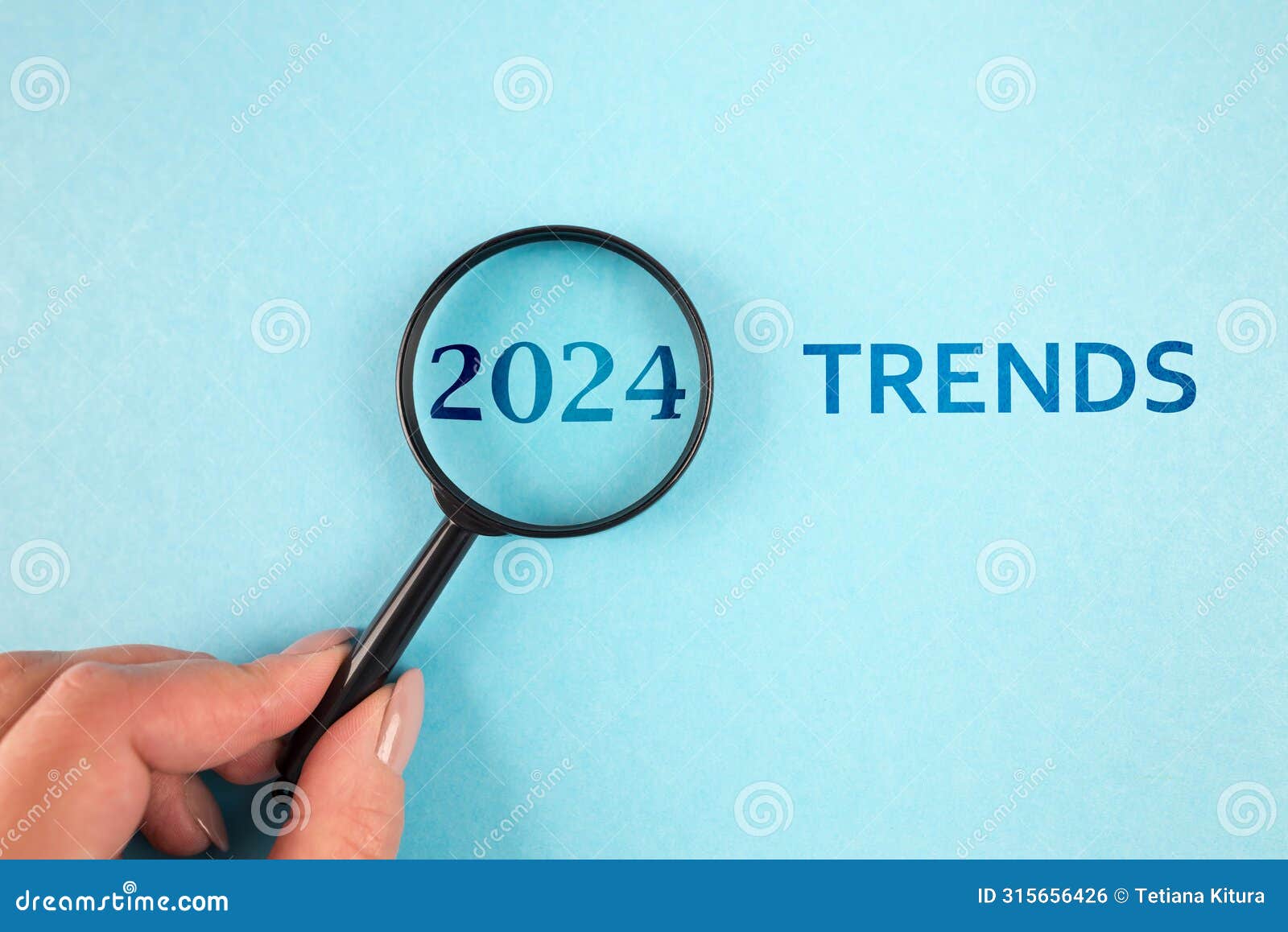 The Image Features Magnifier Glasses with the Text New Year 2024 Trends ...