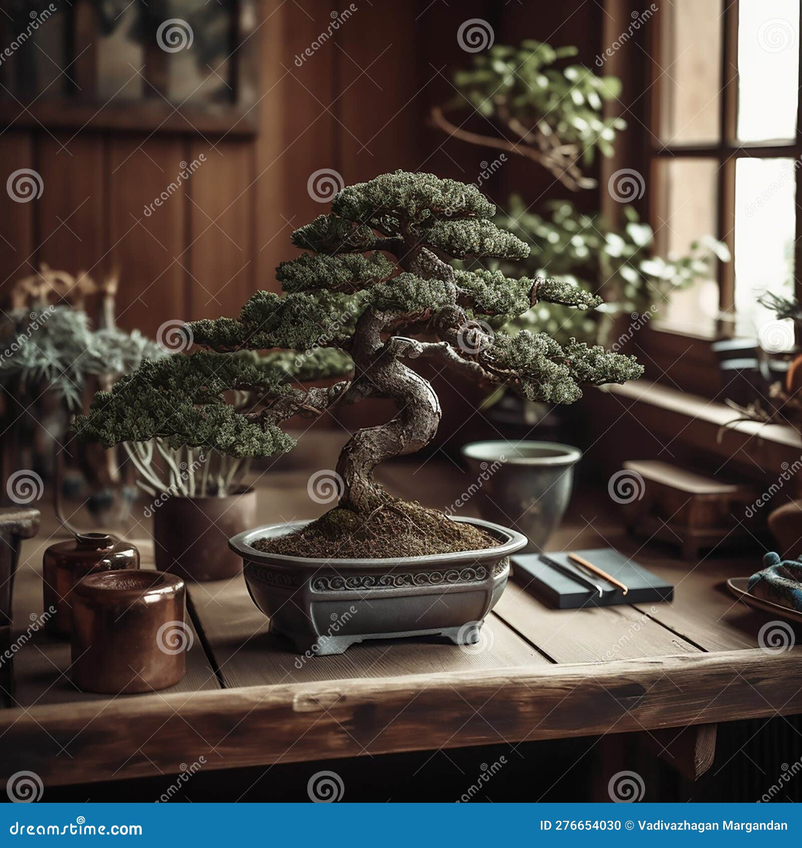 Pruned Bonsai Tree in a Traditional Japanese Ceramic Pot Stock ...