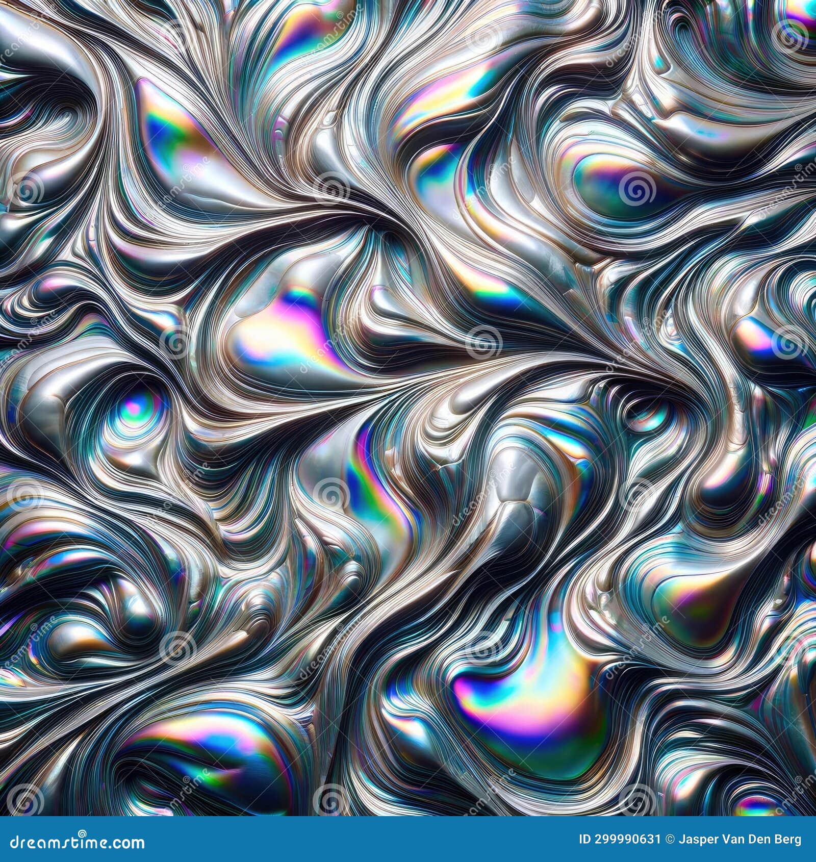Abstract Holographic Swirl Pattern, AI Generated Stock Illustration ...