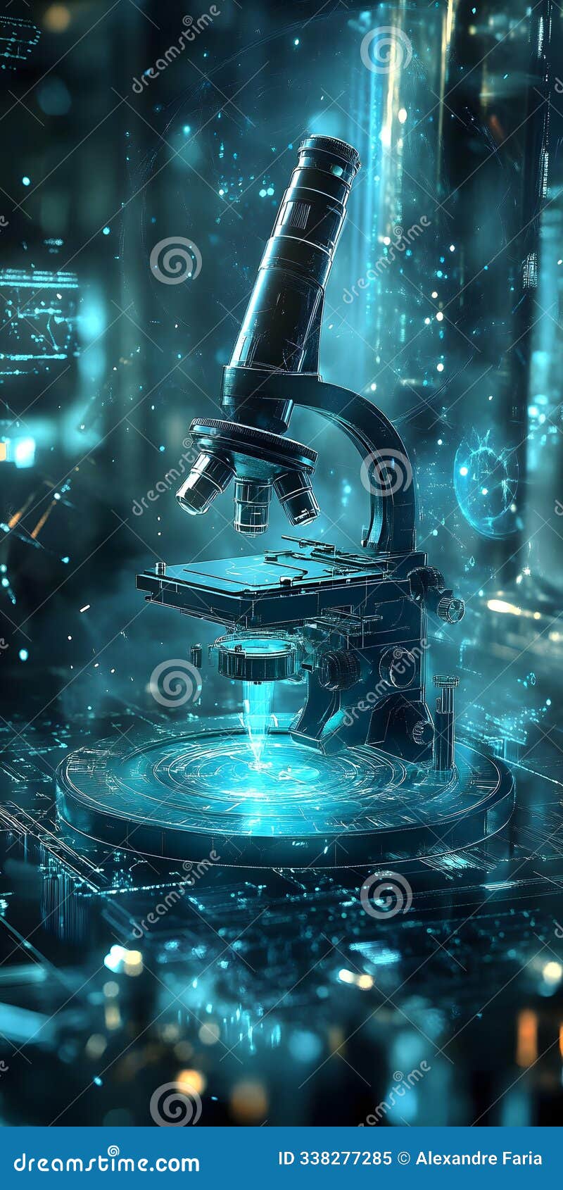 Futuristic Microscope in Digital Laboratory Environment Stock ...