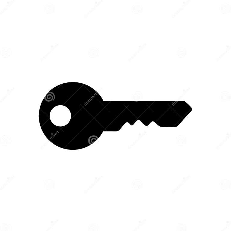 Vector Black Key Symbol for Security and Access Control Illustrations ...