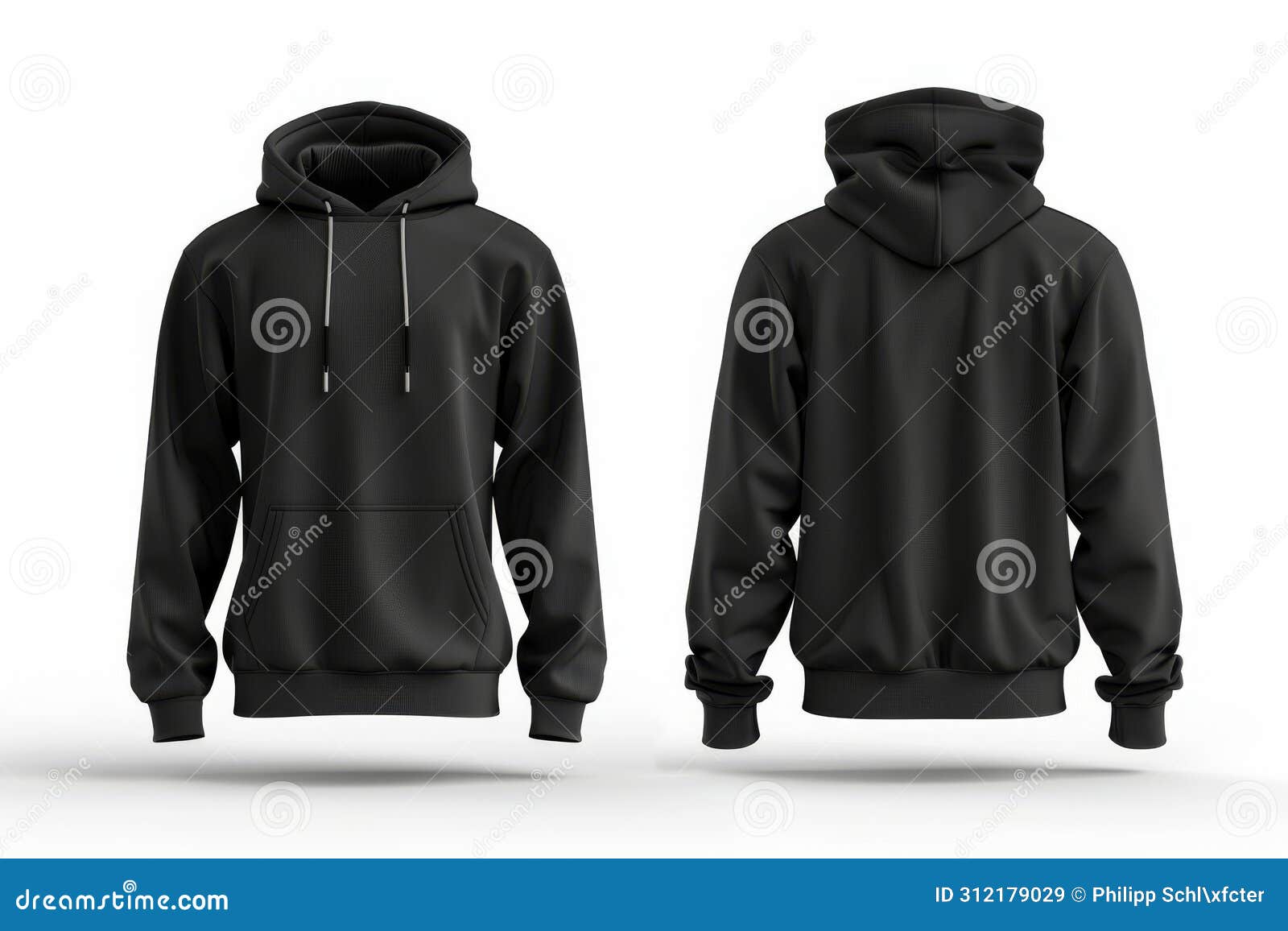Black Hoodie Mockup with Front and Back Views - Versatile Apparel for ...