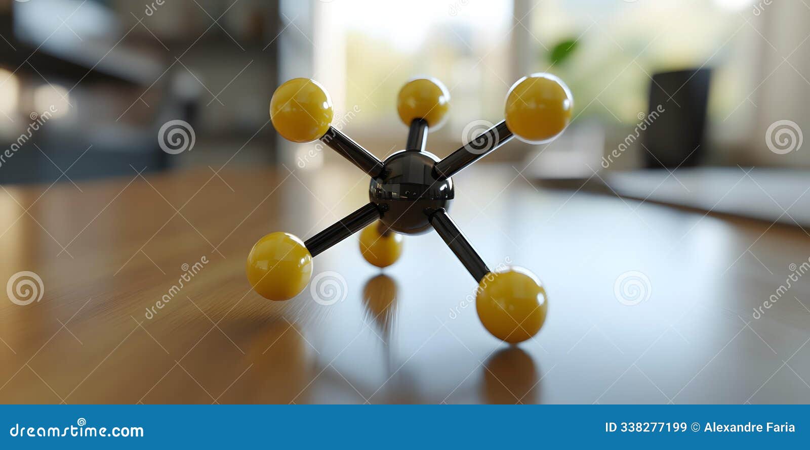 Molecular Structure Model on Wooden Surface Stock Illustration ...