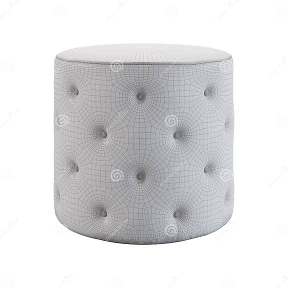 Image Features Modern Minimal Pouf Seating with a White Studio-style ...