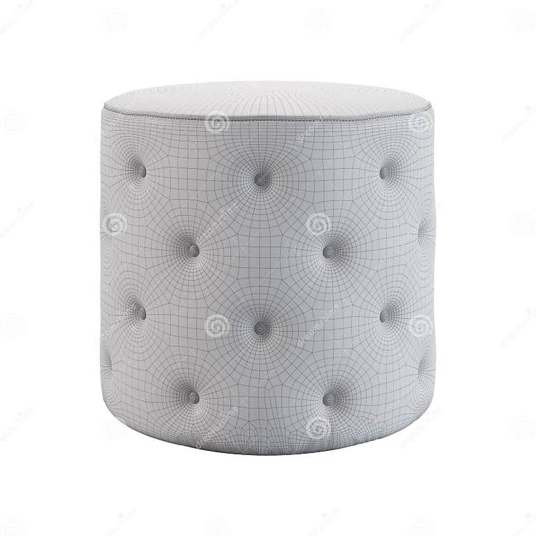 Image Features Modern Minimal Pouf Seating with a White Studio-style ...
