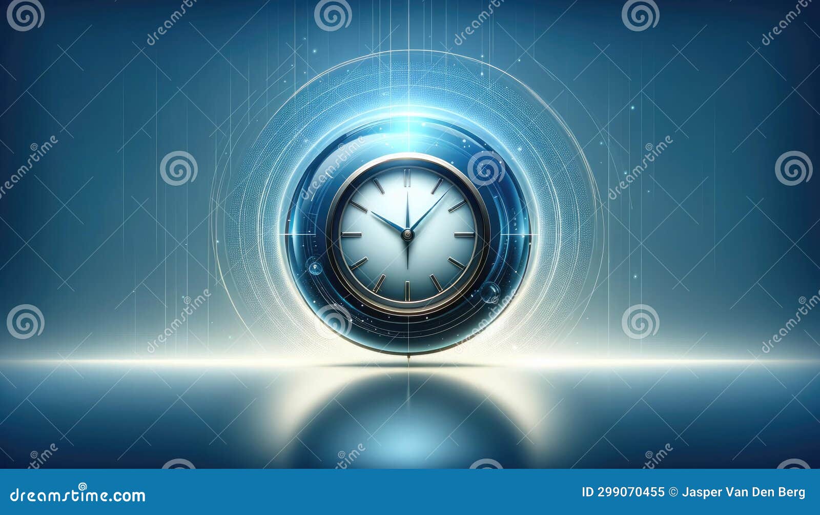 Futuristic Time Concept with Glowing Clock Interface, AI Generated ...