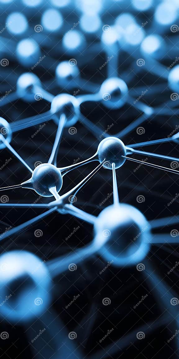 Interconnected Spheres in Monochromatic Blue Stock Illustration ...