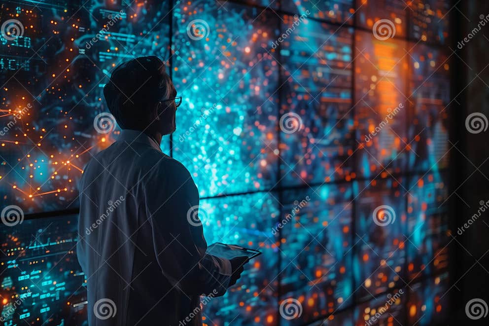 "Exploring the Enlighted Digital Universe." Stock Illustration ...