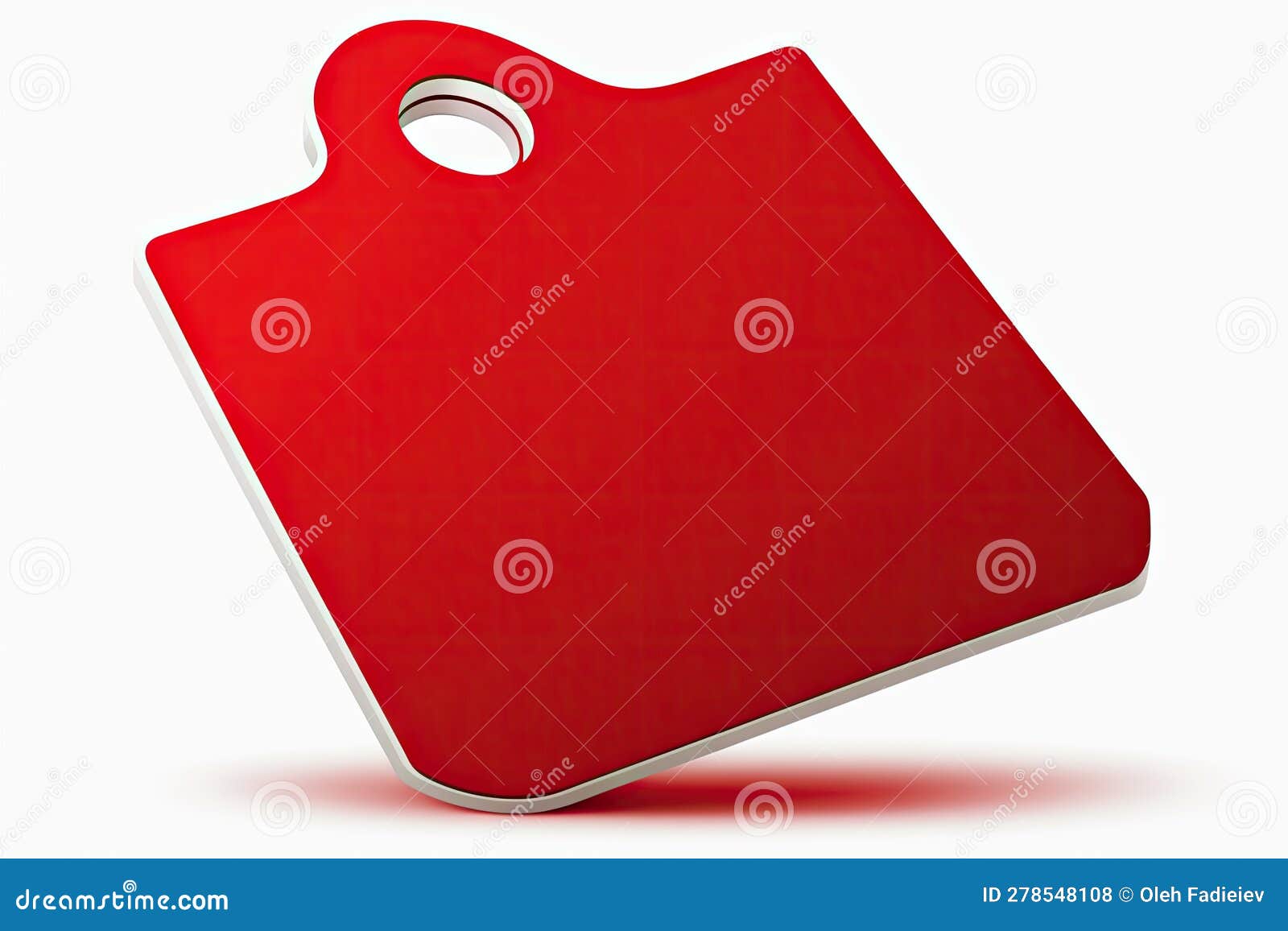 Red Blank Square Tag with Beveled Bottom Corners Stock Illustration ...
