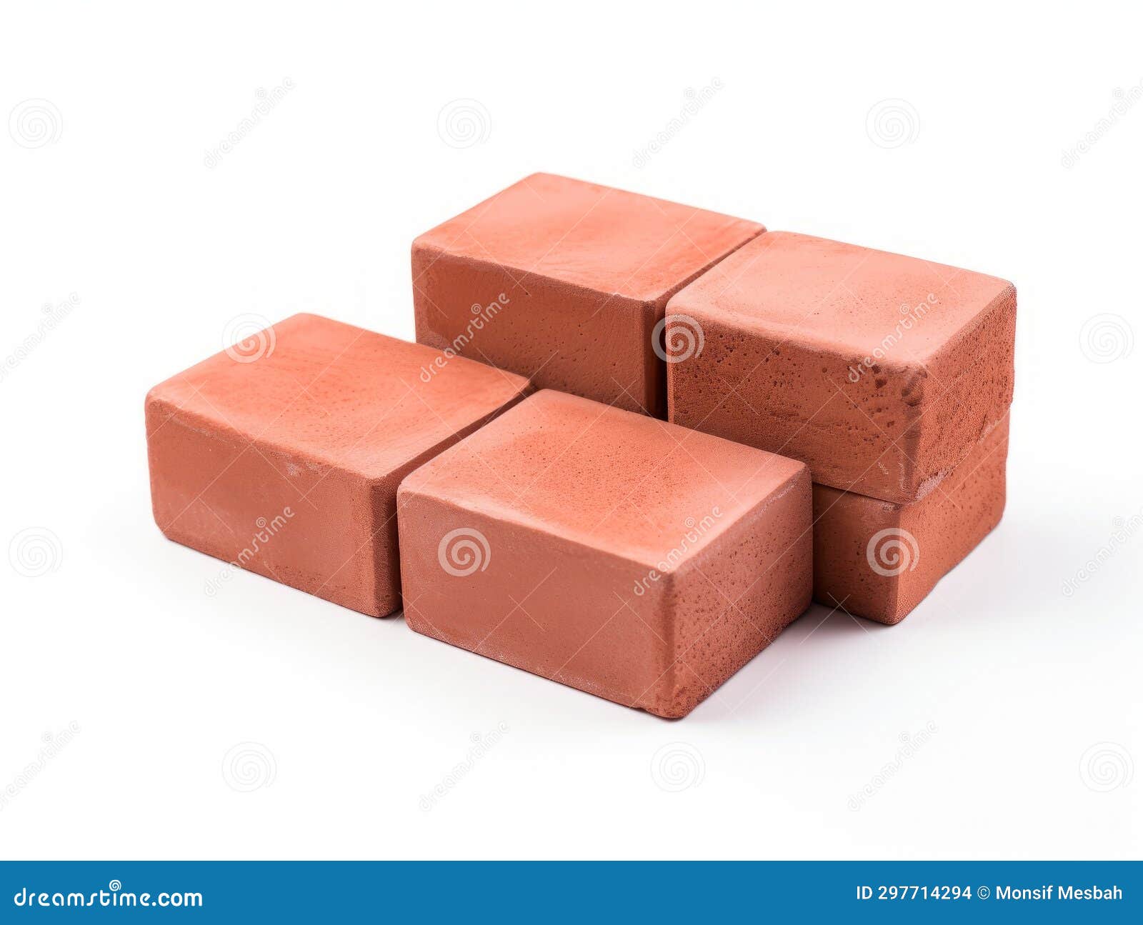 Stunning Contrast: Trio of Red Bricks on a Pristine White Backdrop ...