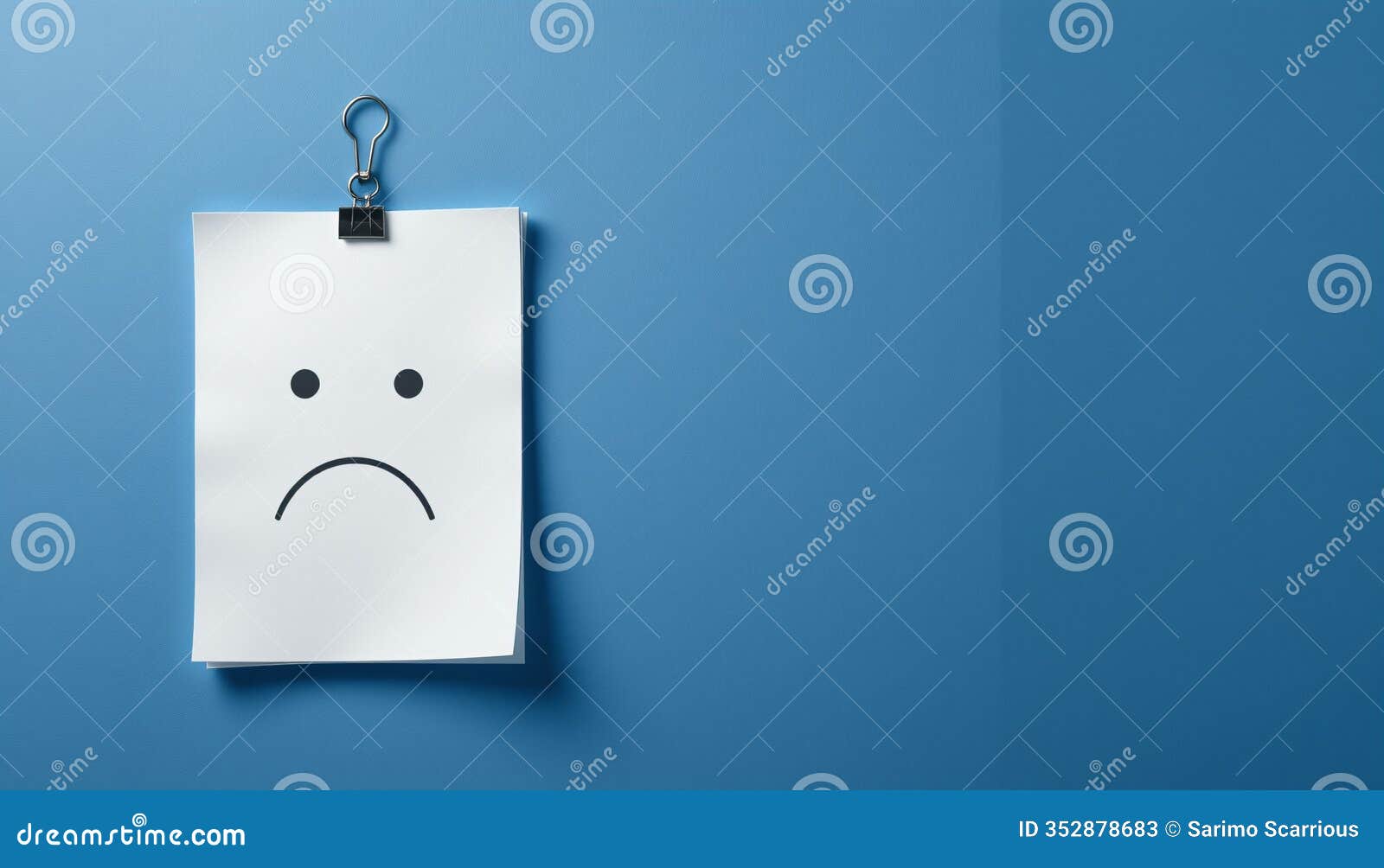 Simple Sad Face Illustration on Paper Stock Illustration - Illustration ...