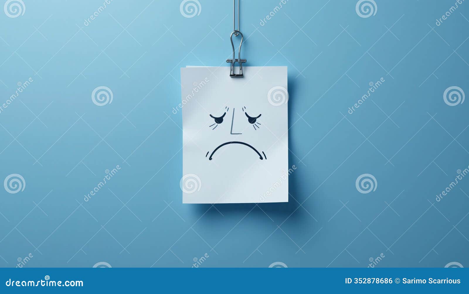 Simple Sad Face Illustration on Paper Stock Illustration - Illustration ...