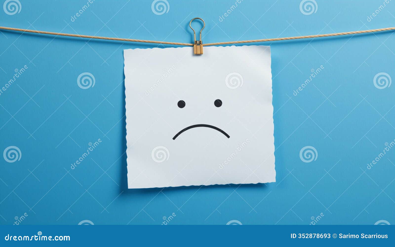 Simple Sad Face Illustration on Paper Stock Illustration - Illustration ...