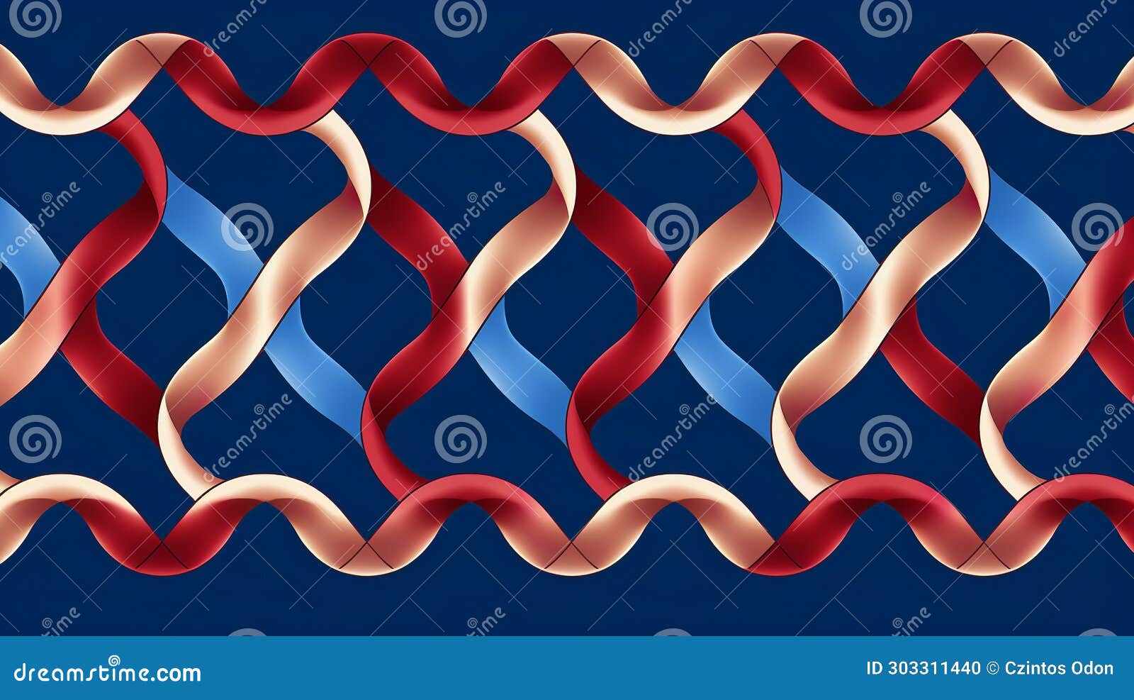 The Image Features a Seamless Pattern of Intertwined Ribbons in a Wave ...