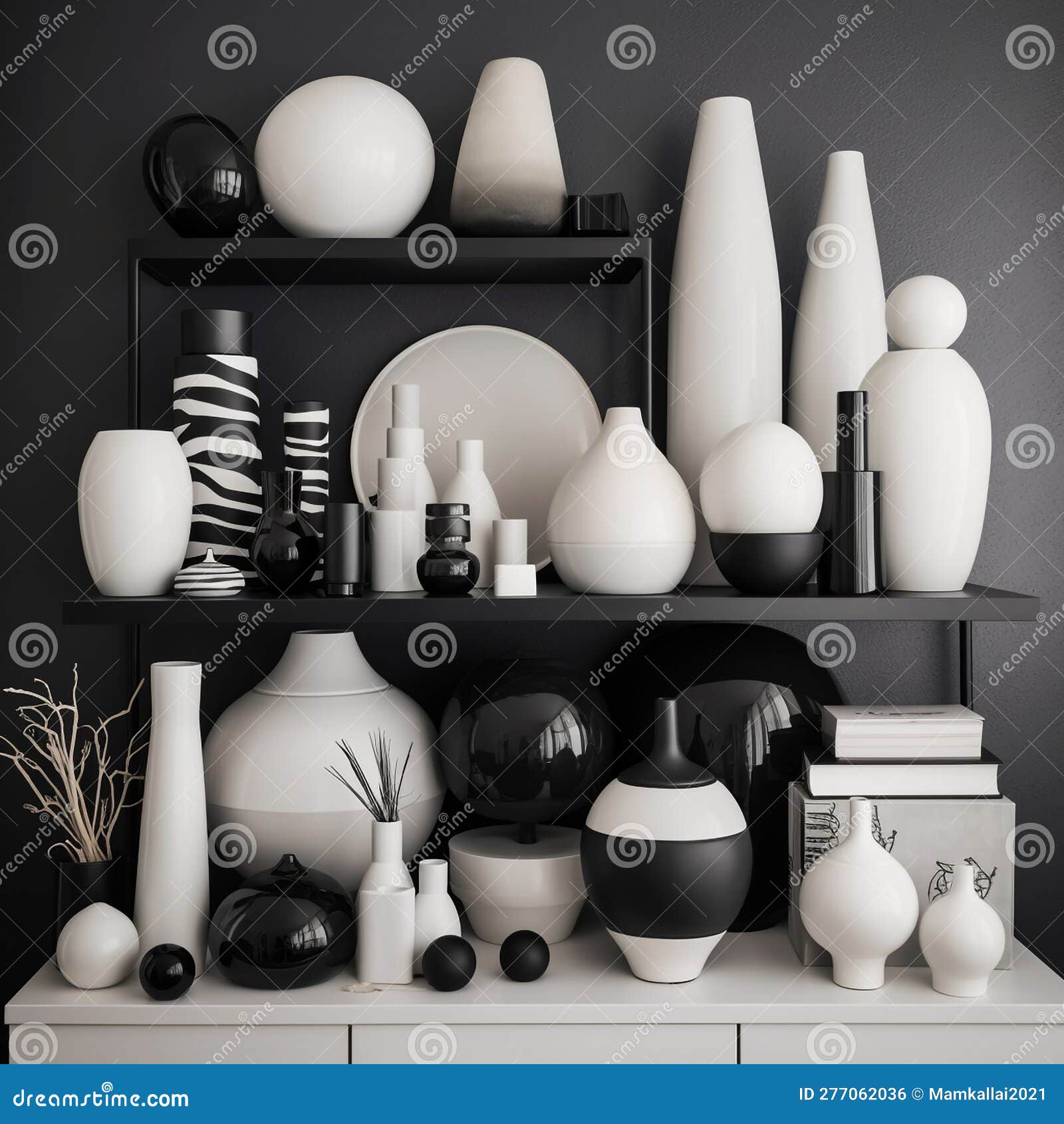 Decorative Objects Black, White, and Gray Stock Illustration ...