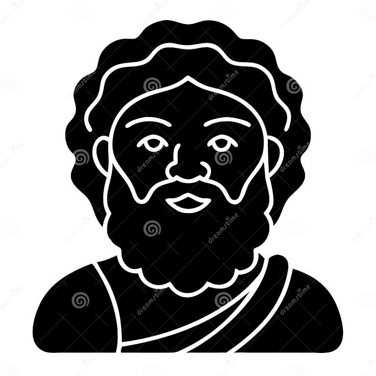 Ancient Greek Philosopher Head Silhouette Vector for Educational Design ...