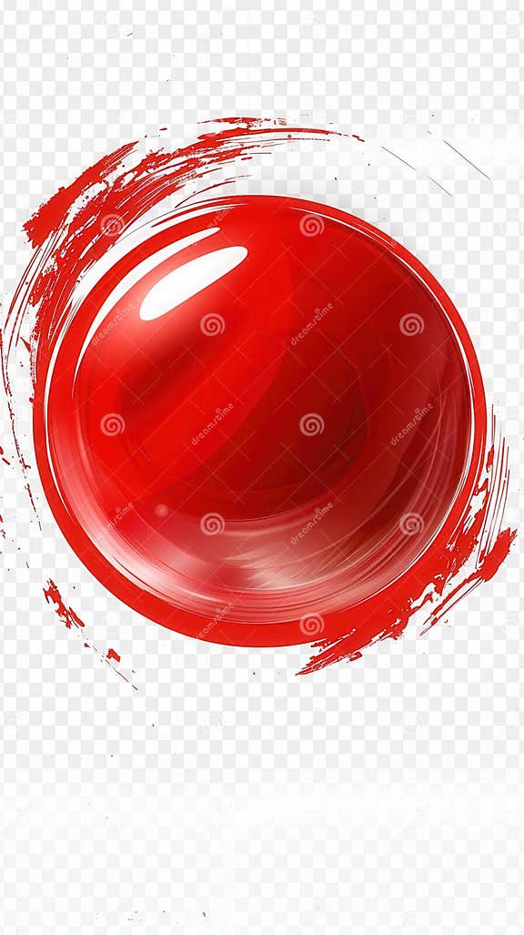 Red Circle Floating on Transparent Background. Minimalistic Graphic ...