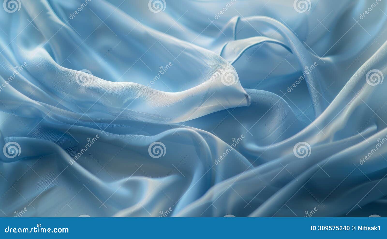 Luxurious Light Blue Silk Fabric Close-Up Generative Ai Stock ...