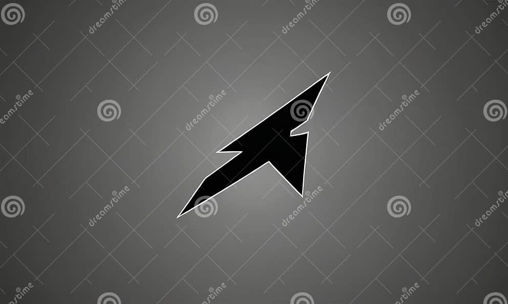 Black Lightning Bolt Symbol is Centered Against Gradient Gray ...