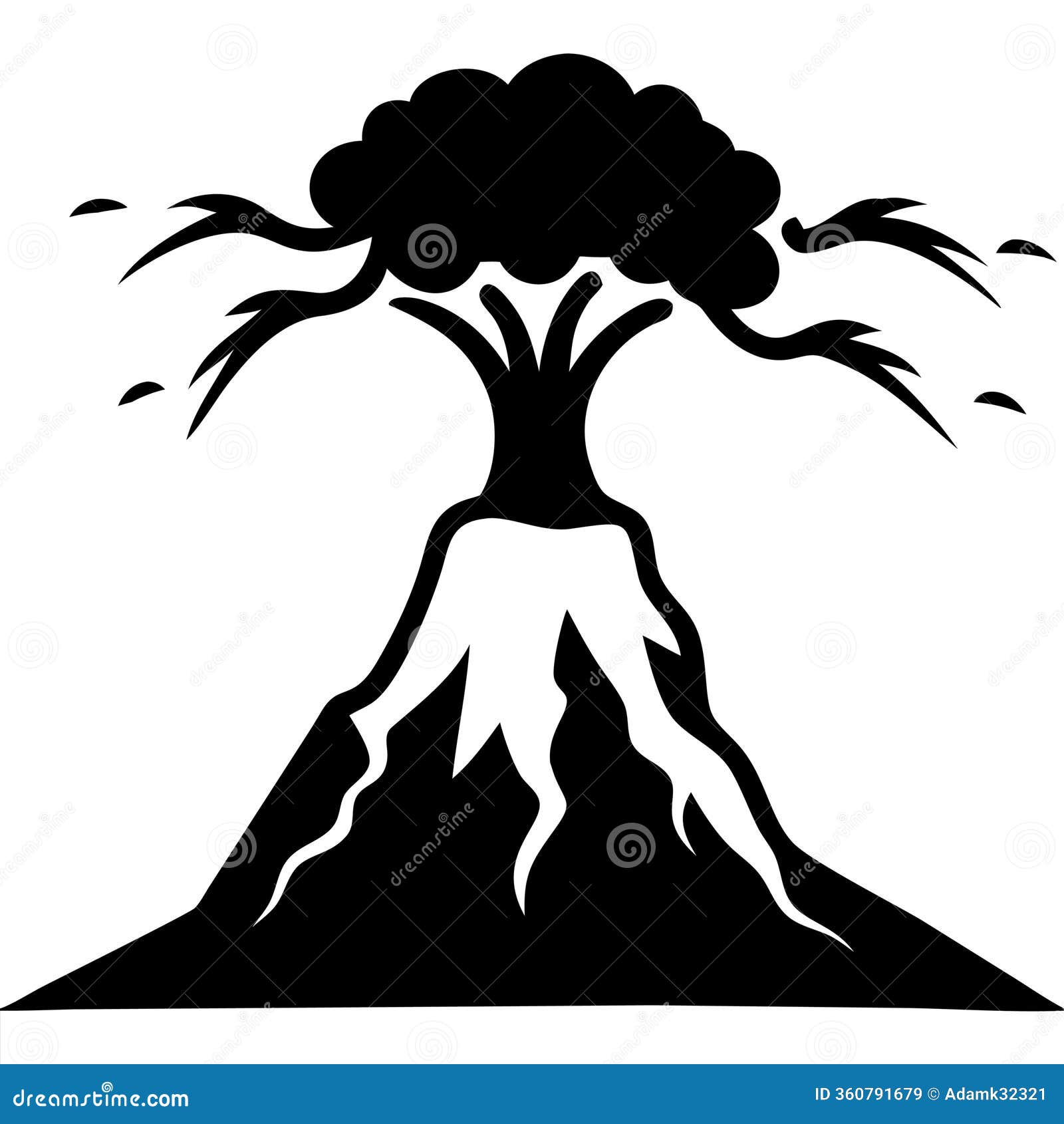 Silhouette Of Volcano Vesuvius Naples Cartoon Vector | CartoonDealer ...