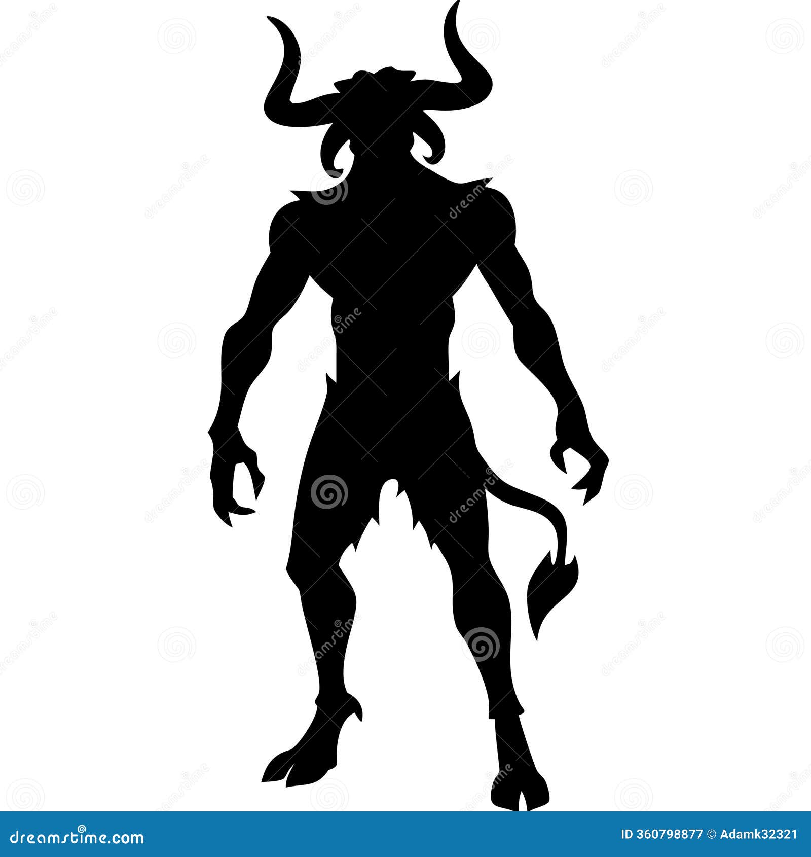 Minotaur Silhouette Vector Mythical Creature Design For Tattoos And Art ...