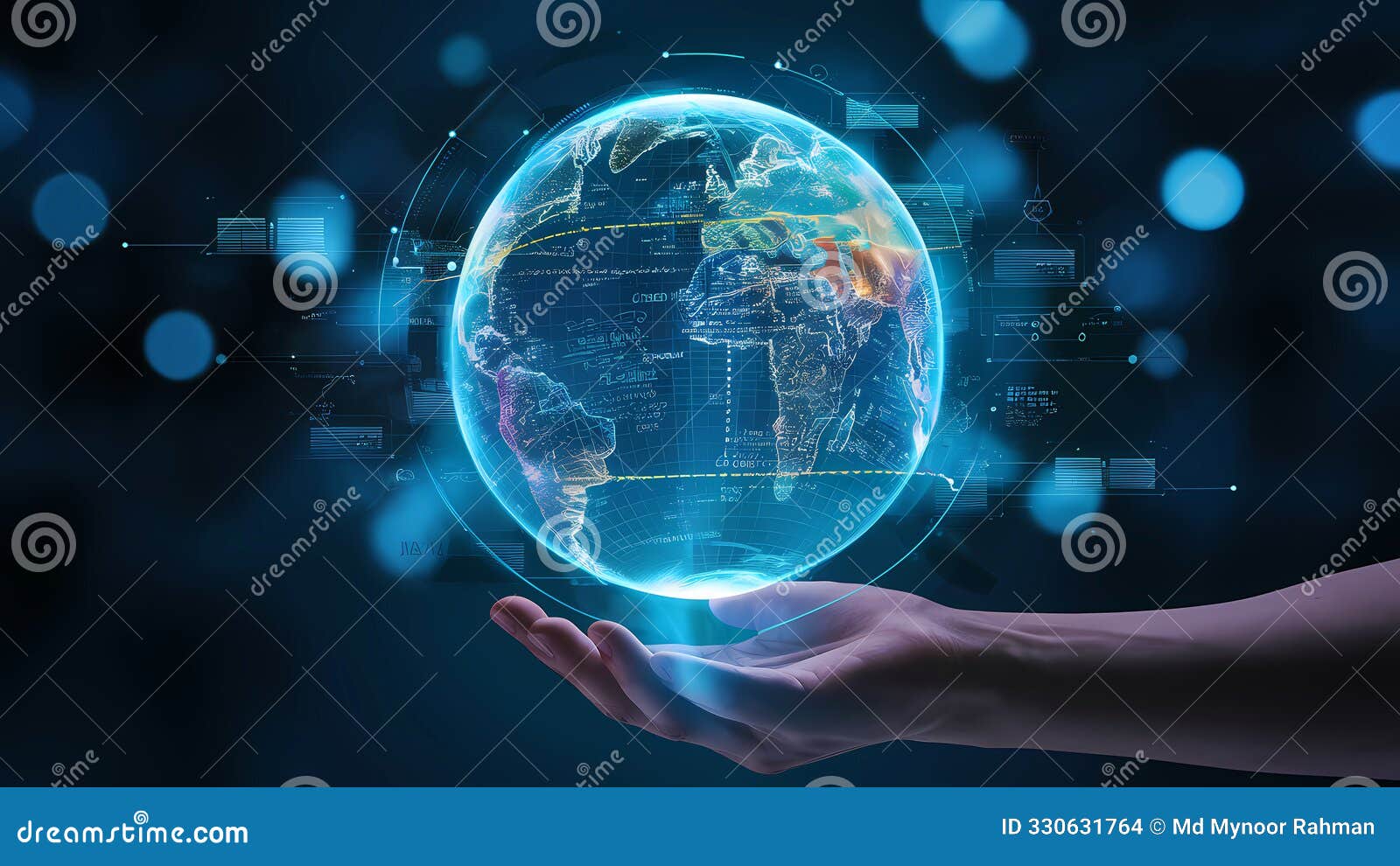 A Digital Representation of the Earth, Showcasing Global ...