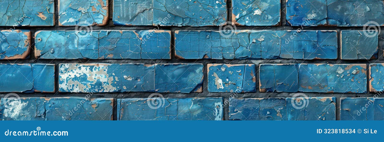 Blue Subway Tiles Texture - Wide Background Banner and Seamless Pattern ...