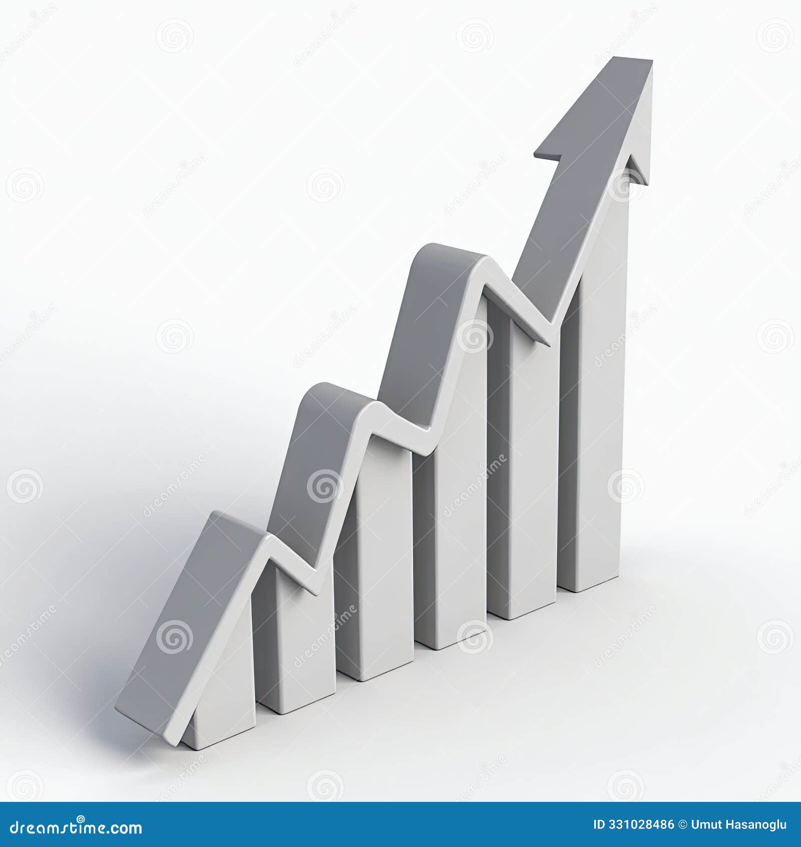 A 3D Chart with an Upward Trend Arrow, Signifying Growth and Positive ...