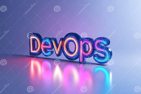 DevOps Concept with Vibrant Infinity Loop Symbol and Illuminated Text ...