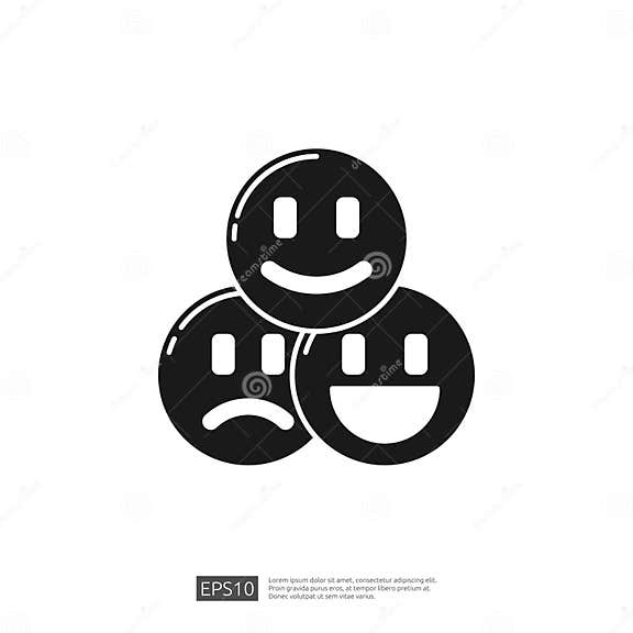 The Image Features Three Circular Emoticons One with a Neutral Expression, One Smiling, and One ...