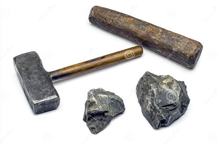 A Heavy Hammer and a Chisel with Rough Stones Placed Together Showcase ...