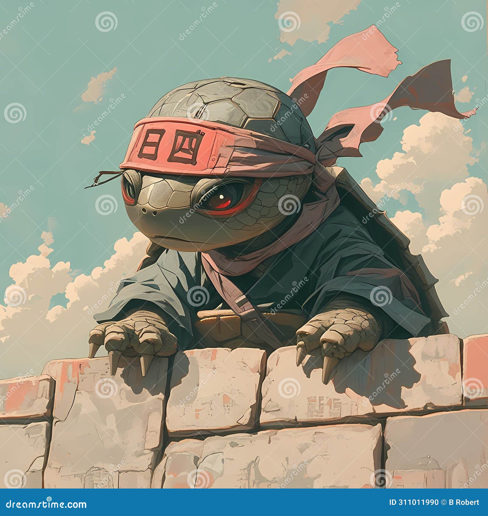Determined Ninja Turtle stock illustration. Illustration of nature ...