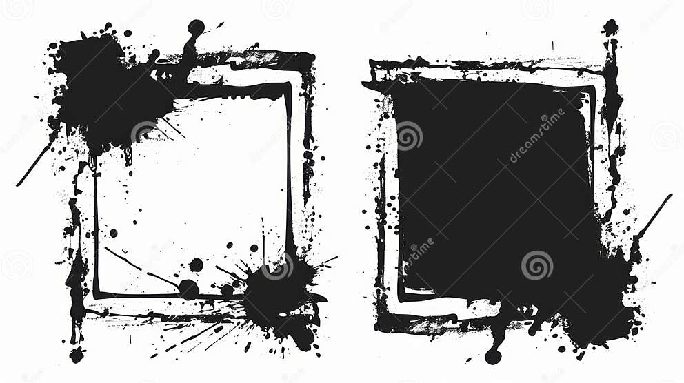 Black Ink Splatter Frames, Generative AI Stock Photo - Image of ...