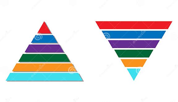 Six Numbered Layers Hierarchical Structure of a Colorful Pyramid Chart ...